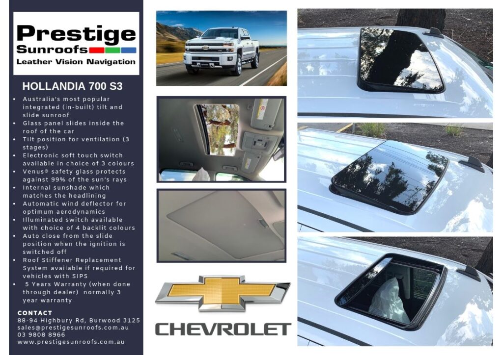 Webasto Hollandia 700 Series 3 Integrated Electric Sunroof – Complete 4×4