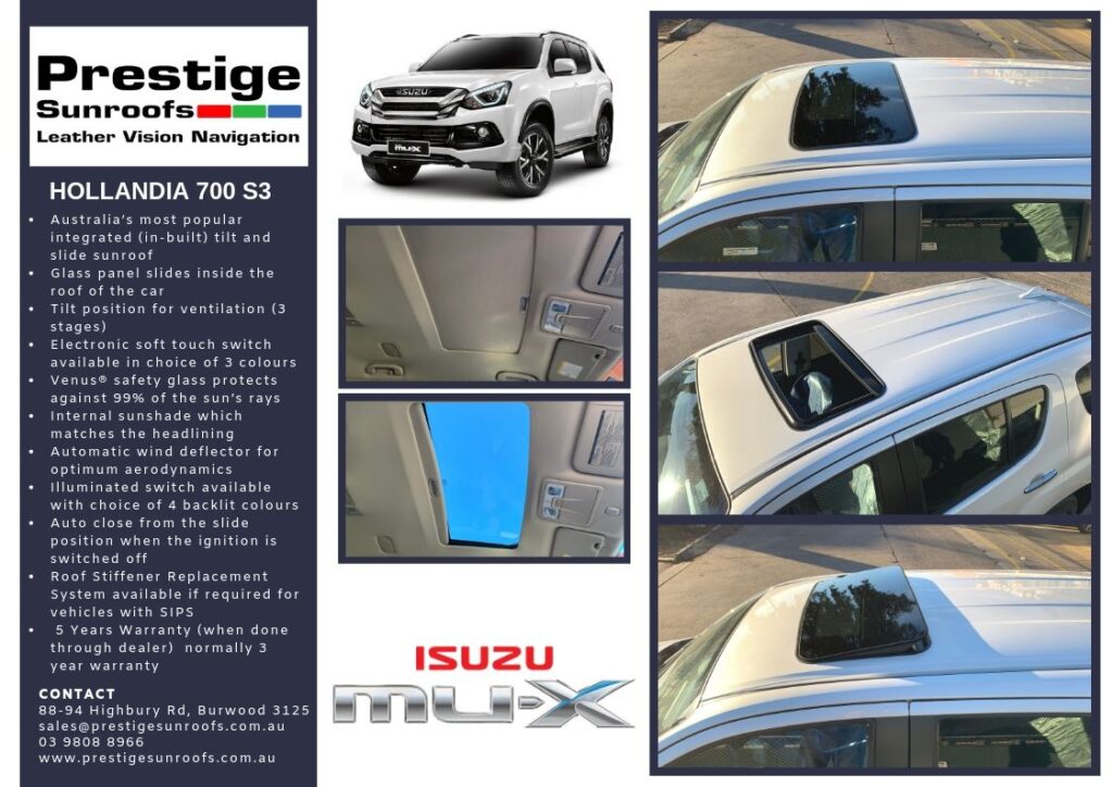 Webasto Hollandia 700 Series 3 Integrated Electric Sunroof – Complete 4×4