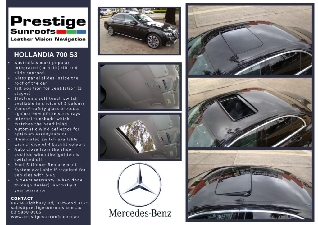 Webasto Hollandia 700 Series 3 Integrated Electric Sunroof – Complete 4×4